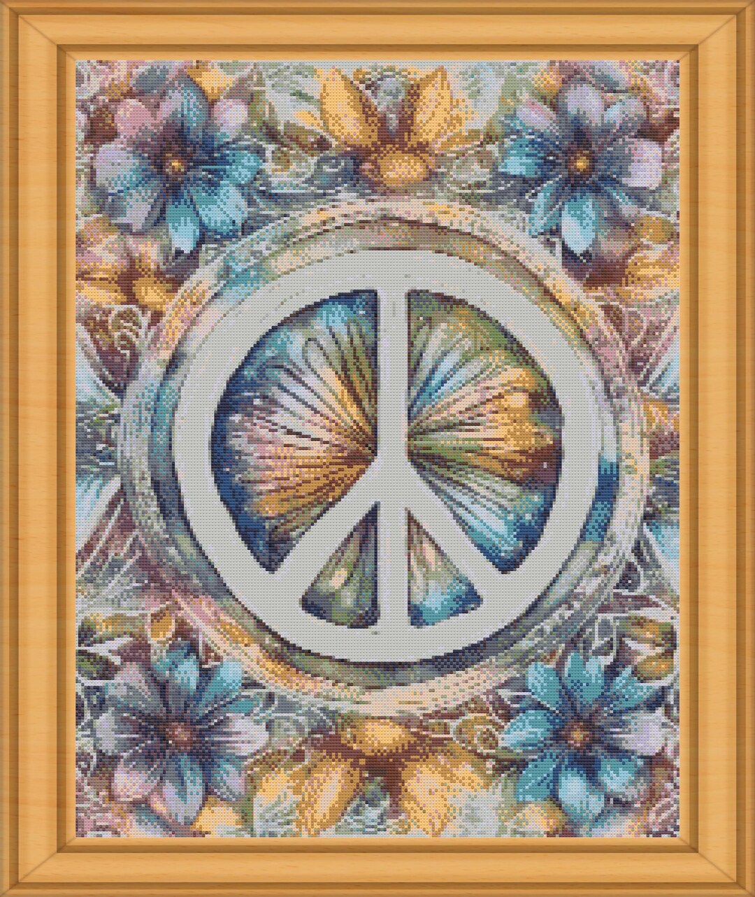 Abstract Peace Sign Design Cross Stitch Pattern Digital Download Home ...