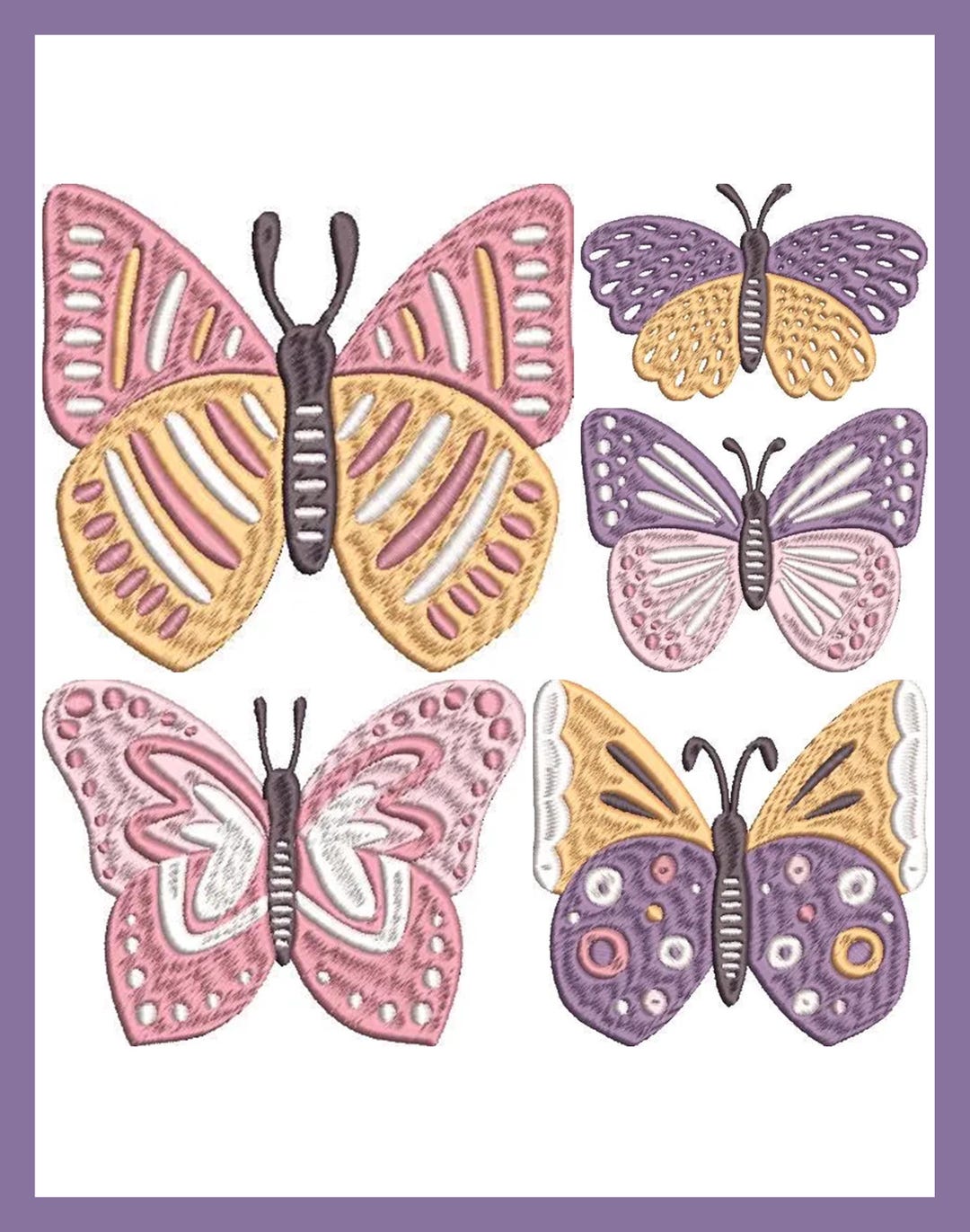 Vibrant Butterfly Machine Embroidery Design Set: Digital Download for ...