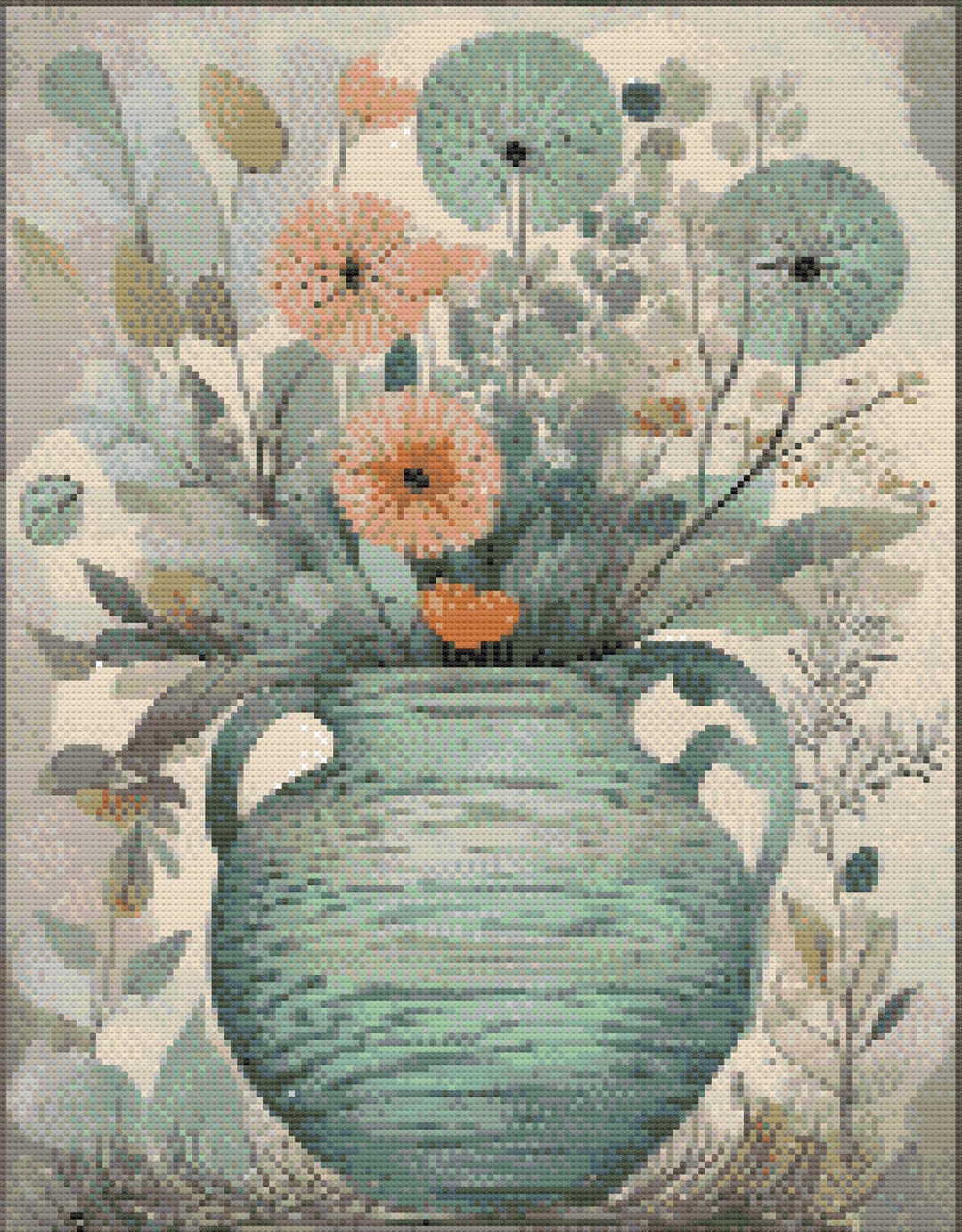 Pretty Fall Flowers Cross Stitch Pattern 4 - Etsy