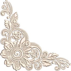 Vintage Floral Lace Corner Embroidery Pattern: Digital Download for ...