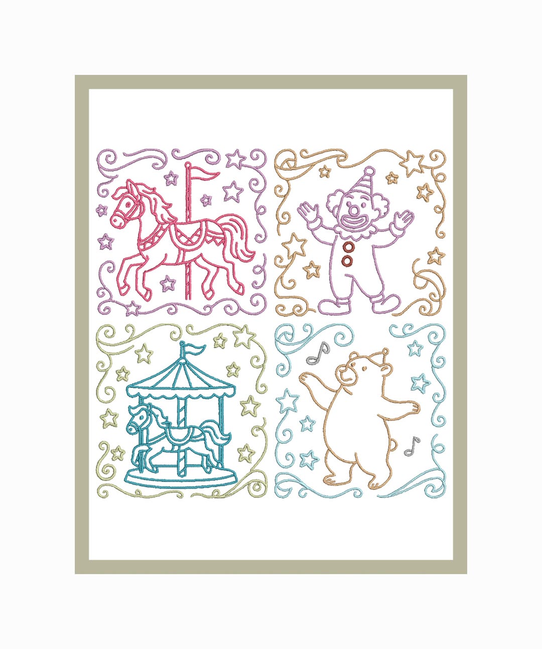 Circus Embroidery Bundle: Machine Designs for Carnival-themed Stitching ...