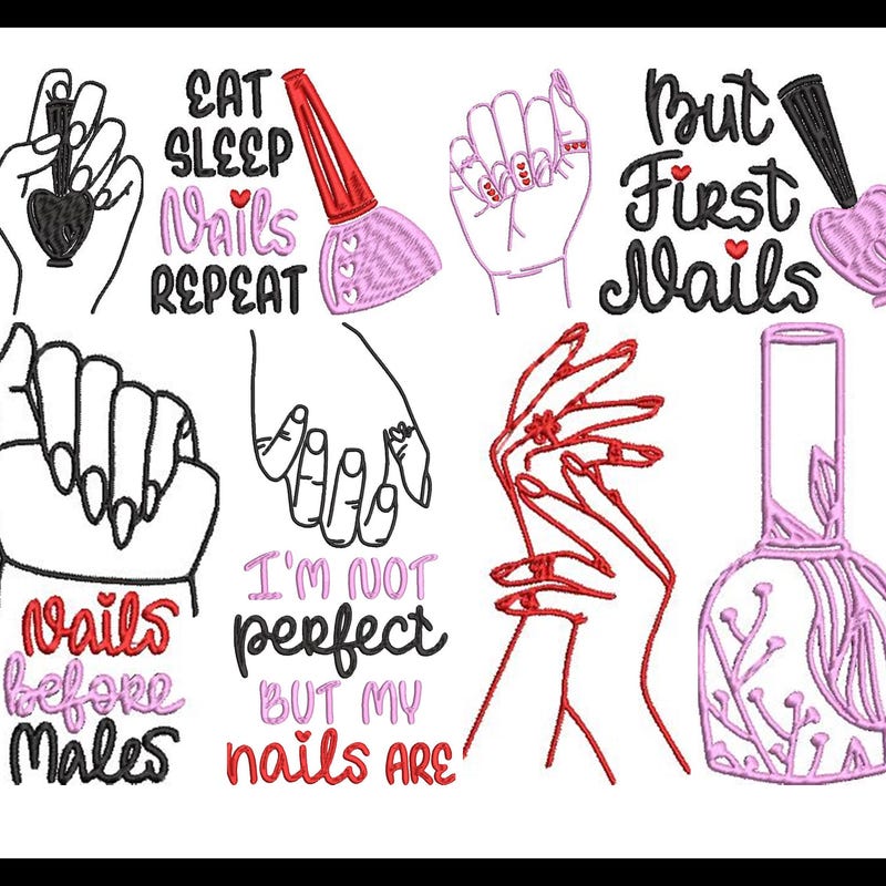 Manicure Embroidery - Etsy