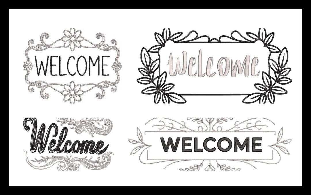 Welcome Sign Embroidery Patterns: Multi-format Machine Designs for ...