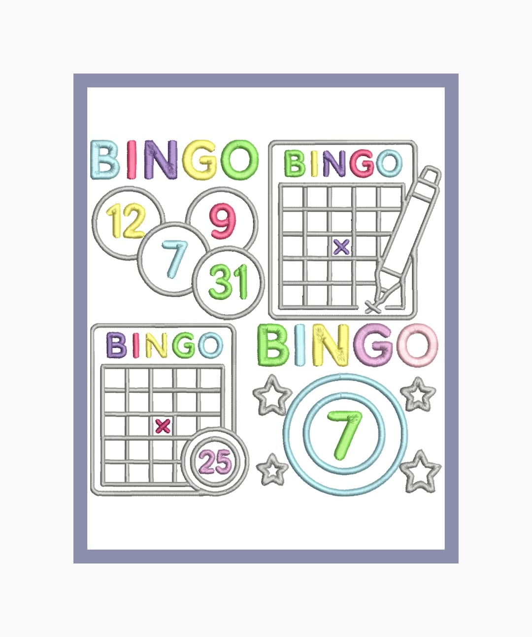 Bingo Machine Embroidery Designs: Digital Download for Stitching Game ...