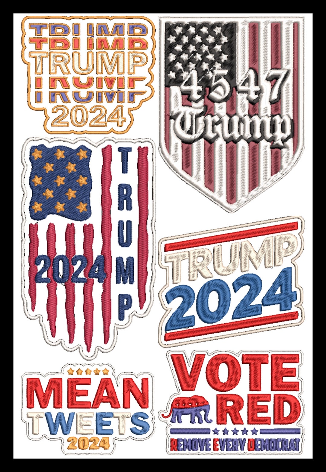 NEW Trump 2024 Machine Embroidery Designs Bundle 5 - Etsy