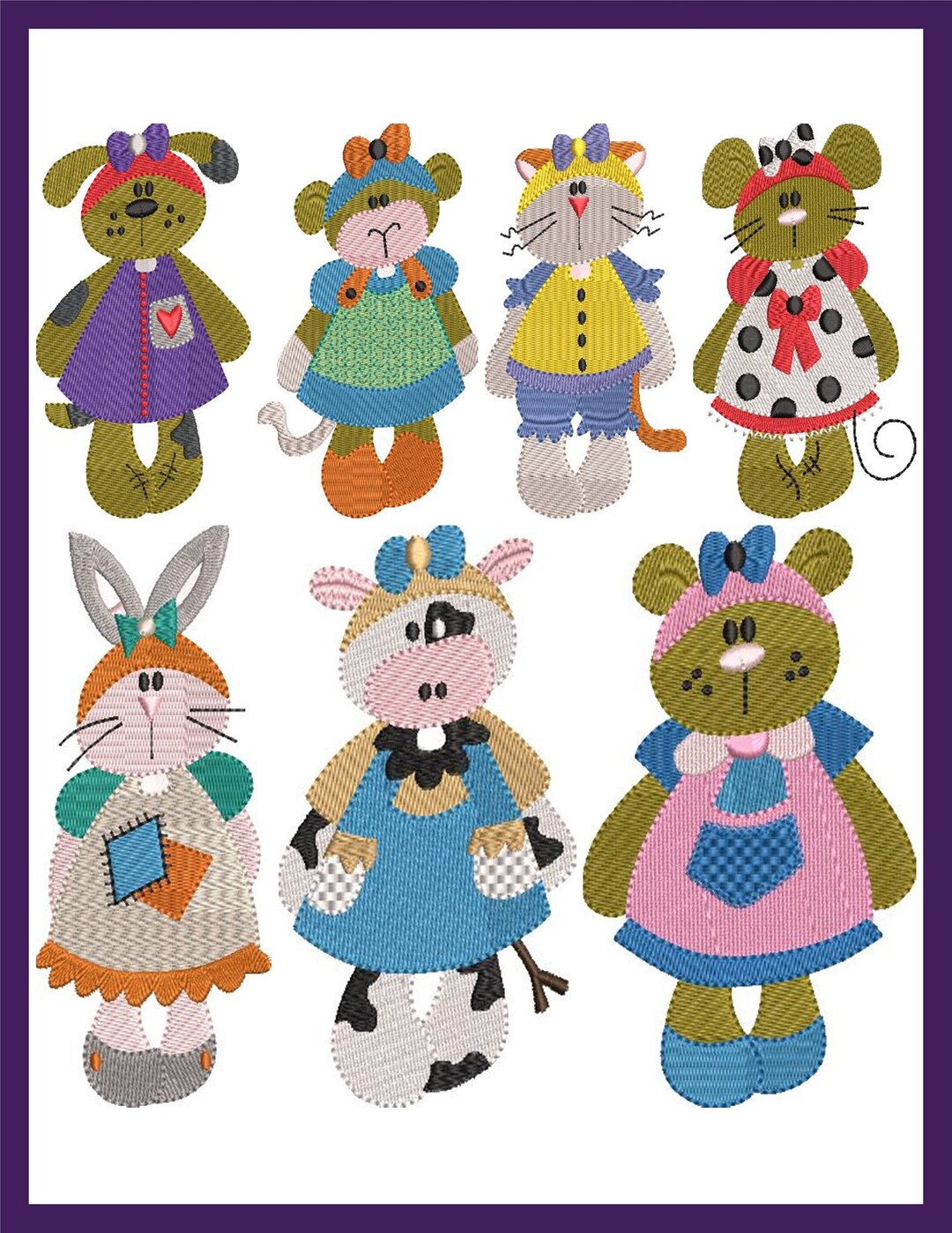 Furry Friends Machine Embroidery Design - Etsy