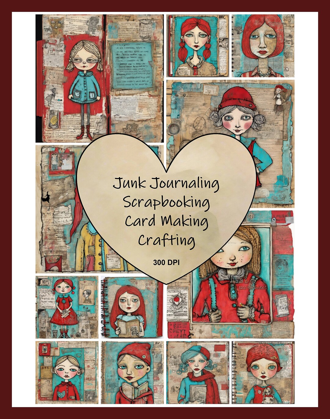 Journaling Watercolor Cartoon Characters Prints Graphics 2 - Etsy