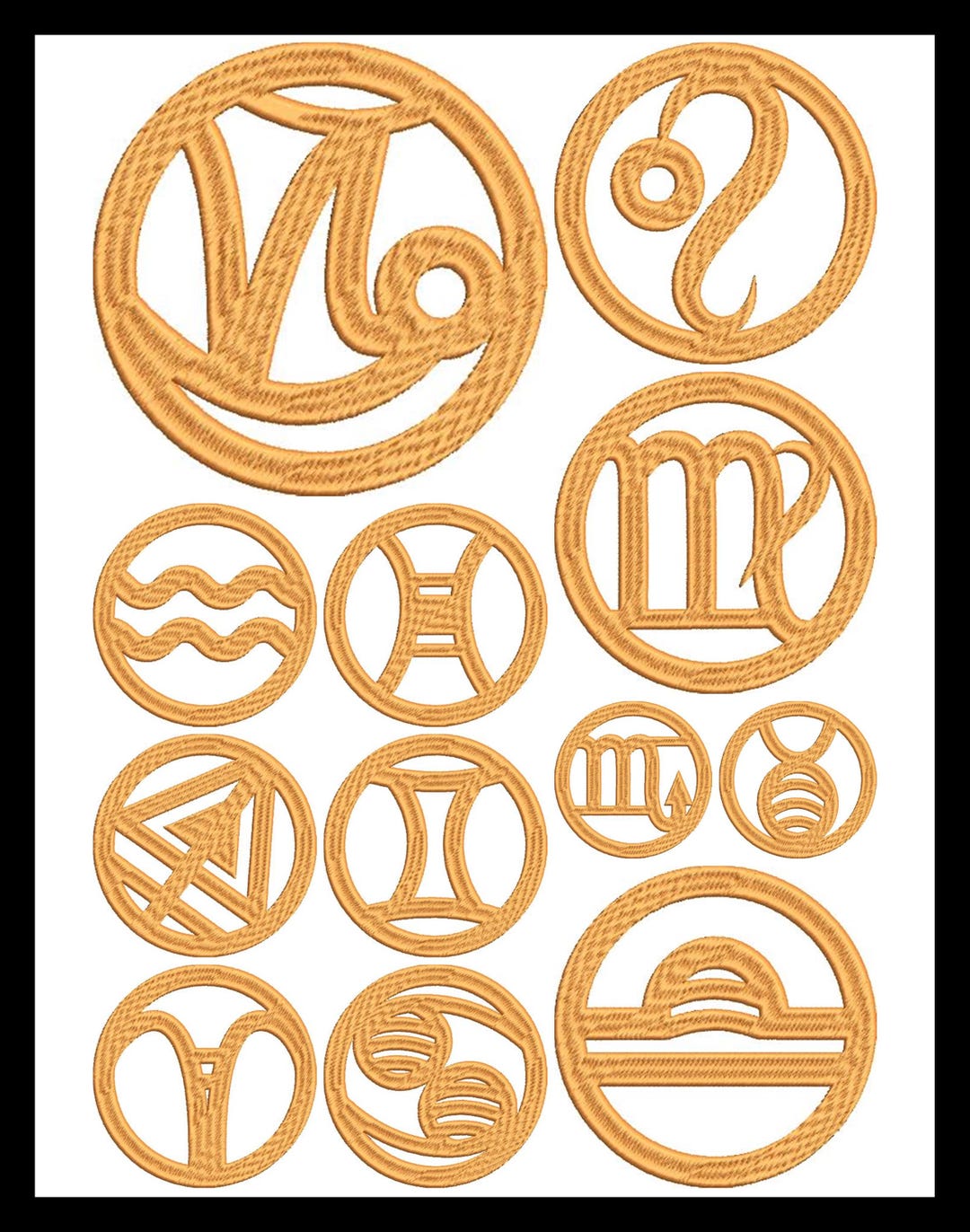 Zodiac Machine Embroidery Design Bundle - Etsy