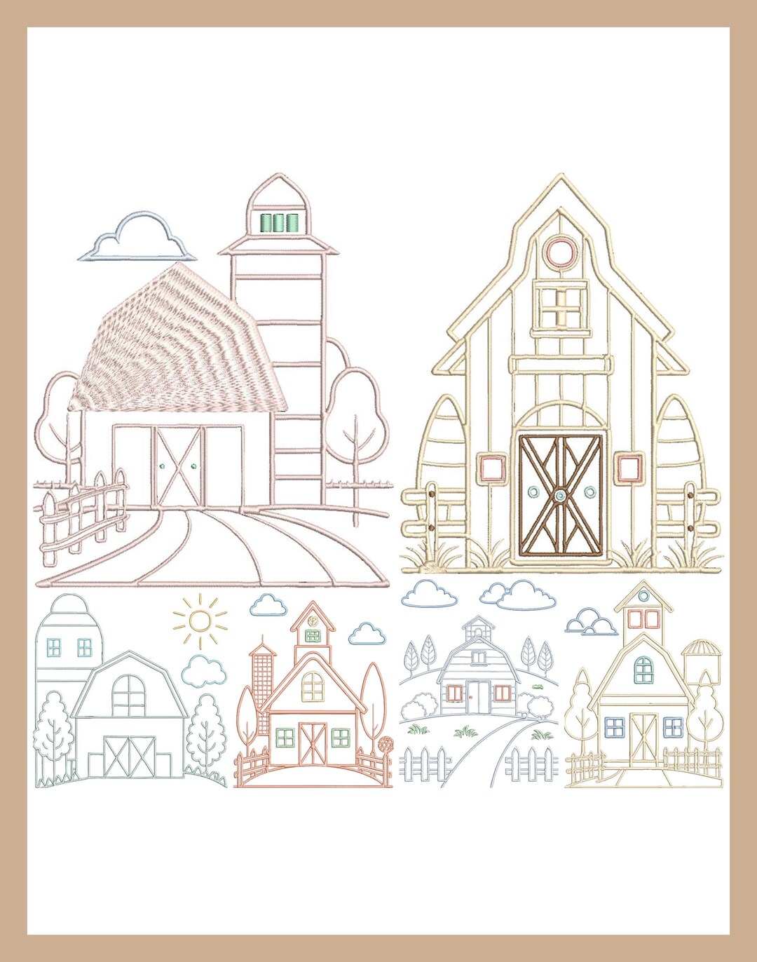 Farmhouse Machine Embroidery Design Collection: Rustic Home Decor ...