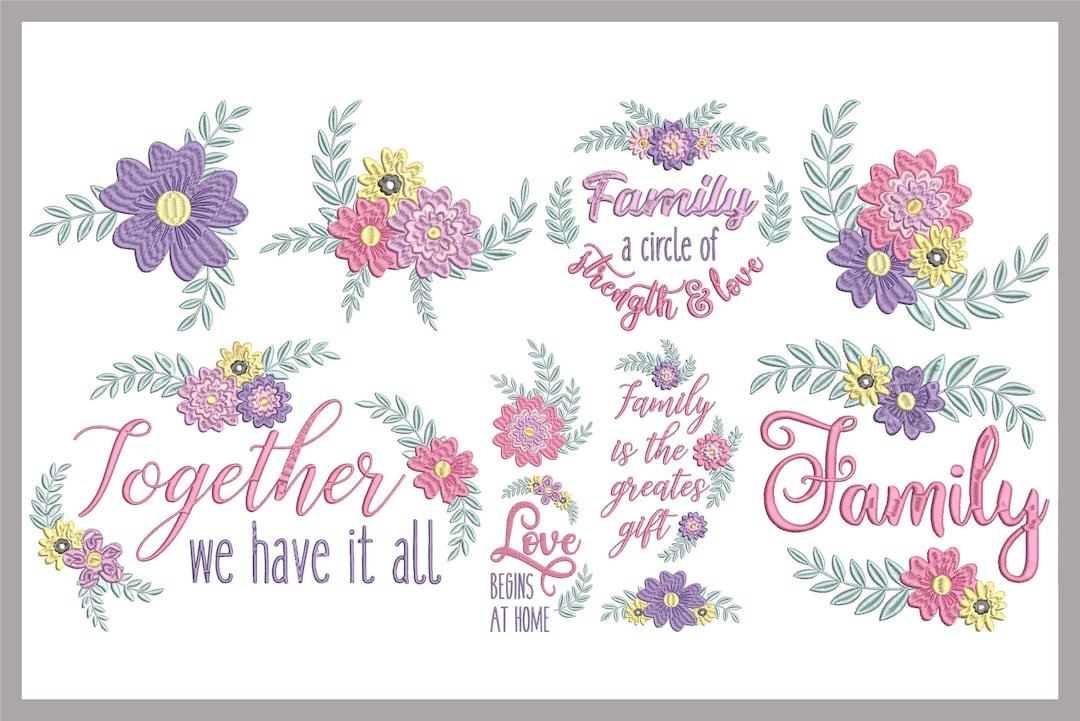 Family Machine Embroidery Design Bundle - Etsy