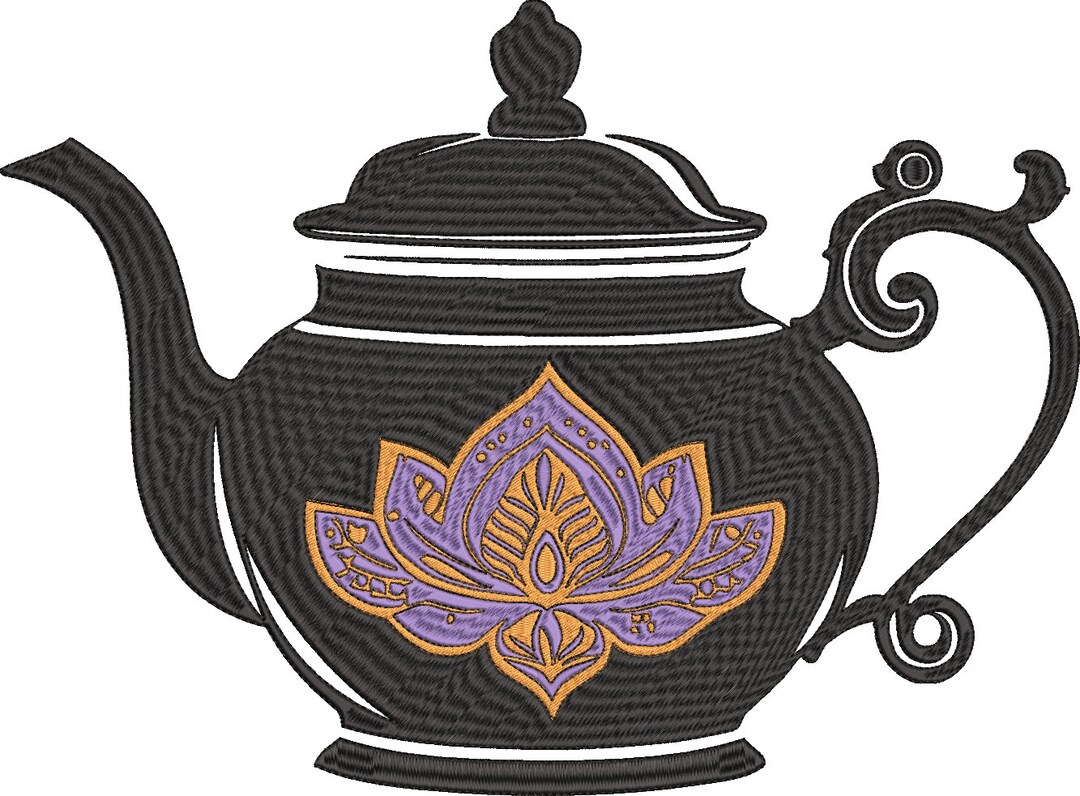 Teapot Machine Embroidery Design - Etsy