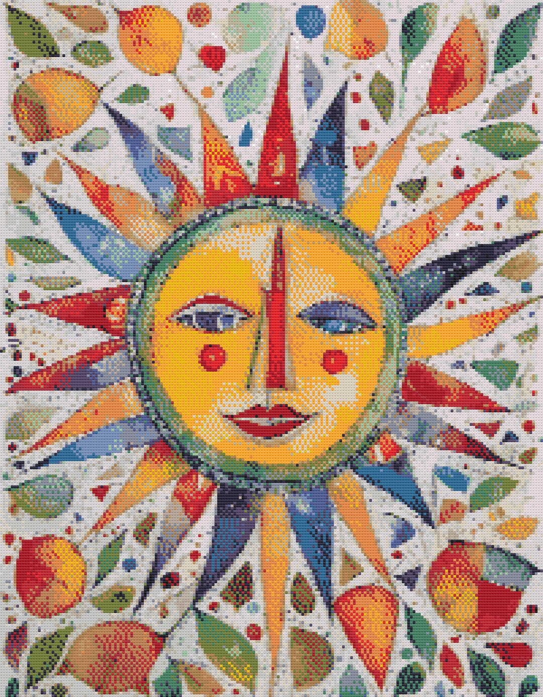 Whimsical Sun Design Cross Stitch Pattern Digital Download Home Decor ...