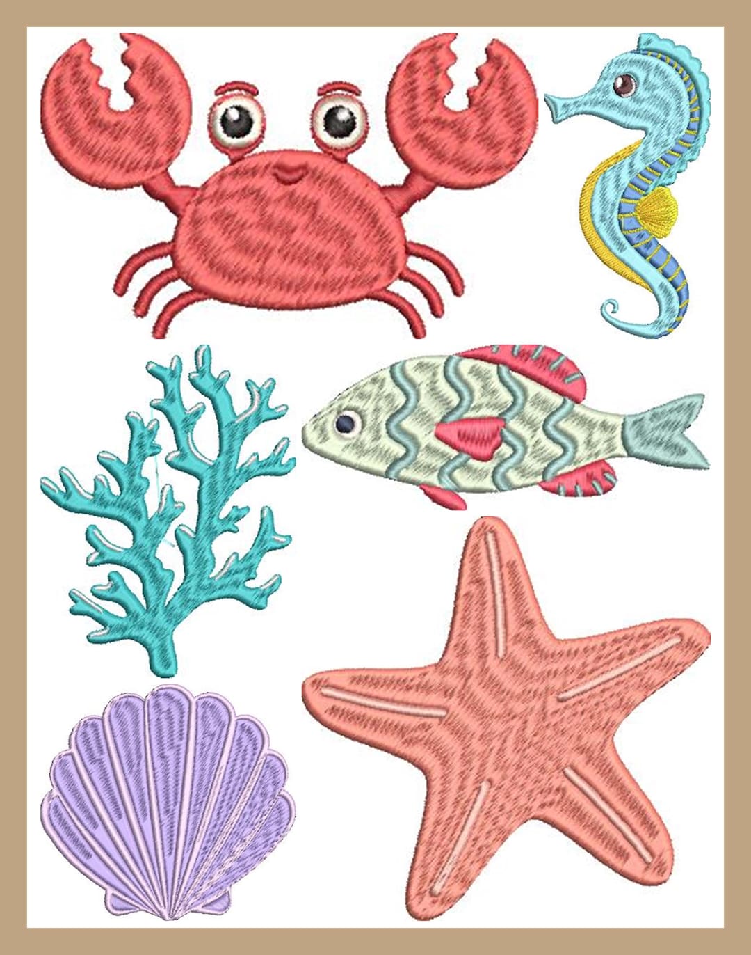Coastal Machine Embroidery Designs Seashore Collection for DIY Beach ...