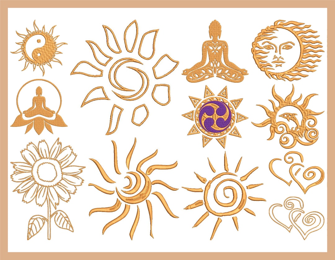 Gold Machine Embroidery Design Bundle - Etsy