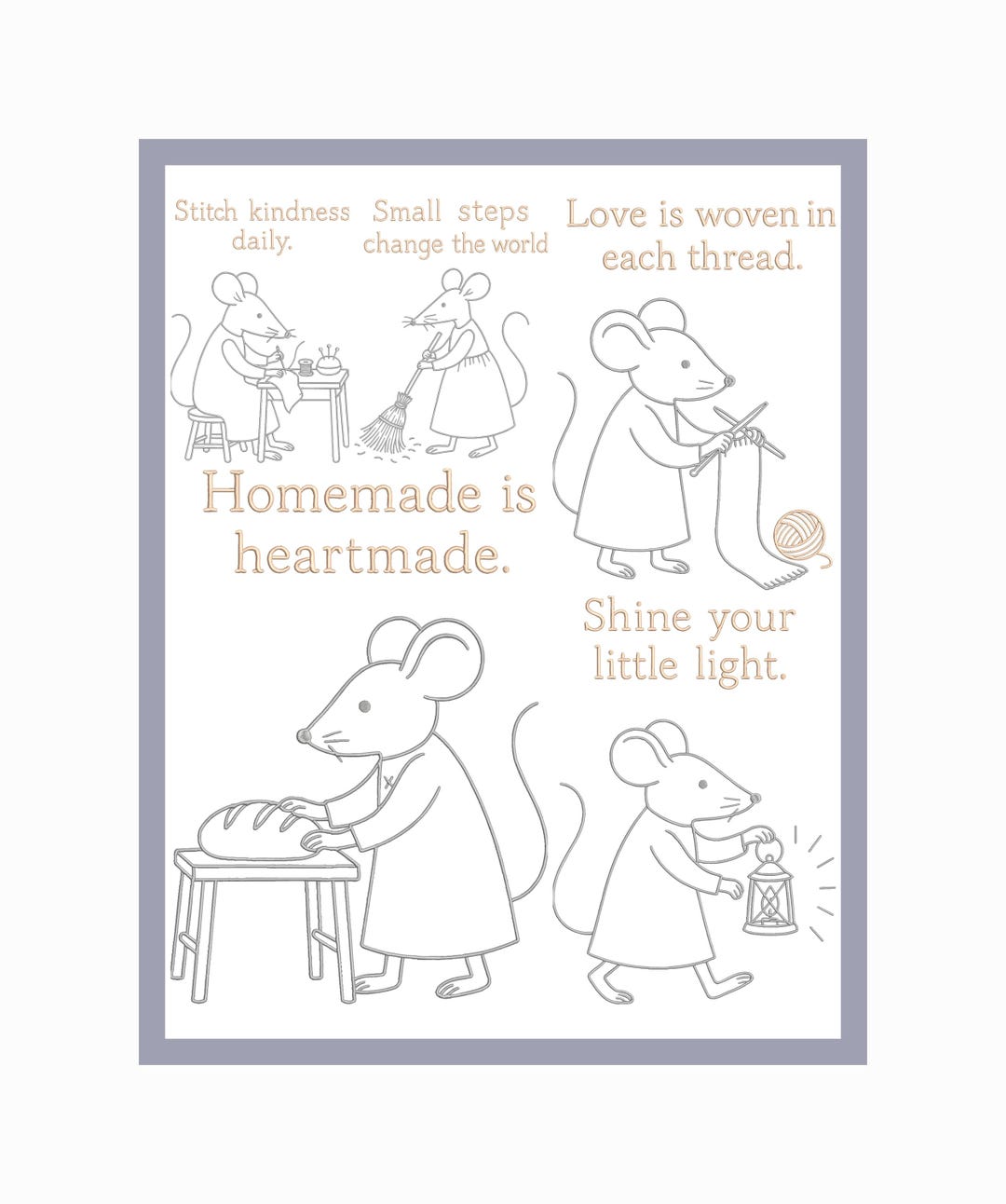 Embroidery Pattern Set: Adorable Cartoon Mice Designs for Machine ...