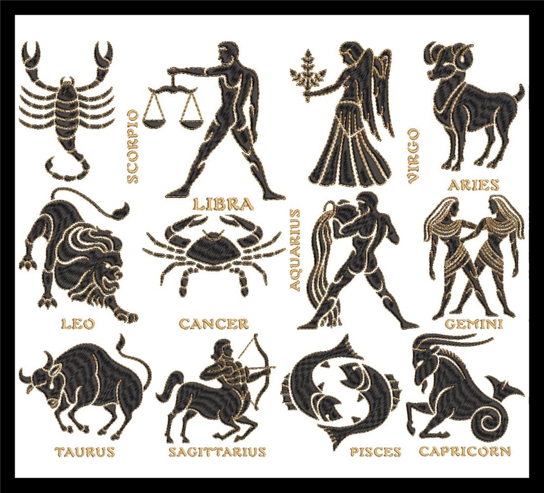 Zodiac Constellation Embroidery Designs: Complete Set for Machine ...
