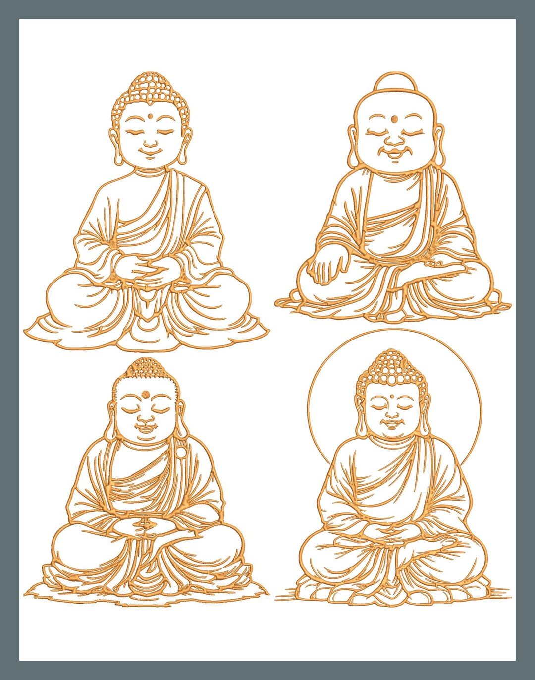 Zen Buddha Machine Embroidery Designs Spiritual Patterns for Various ...