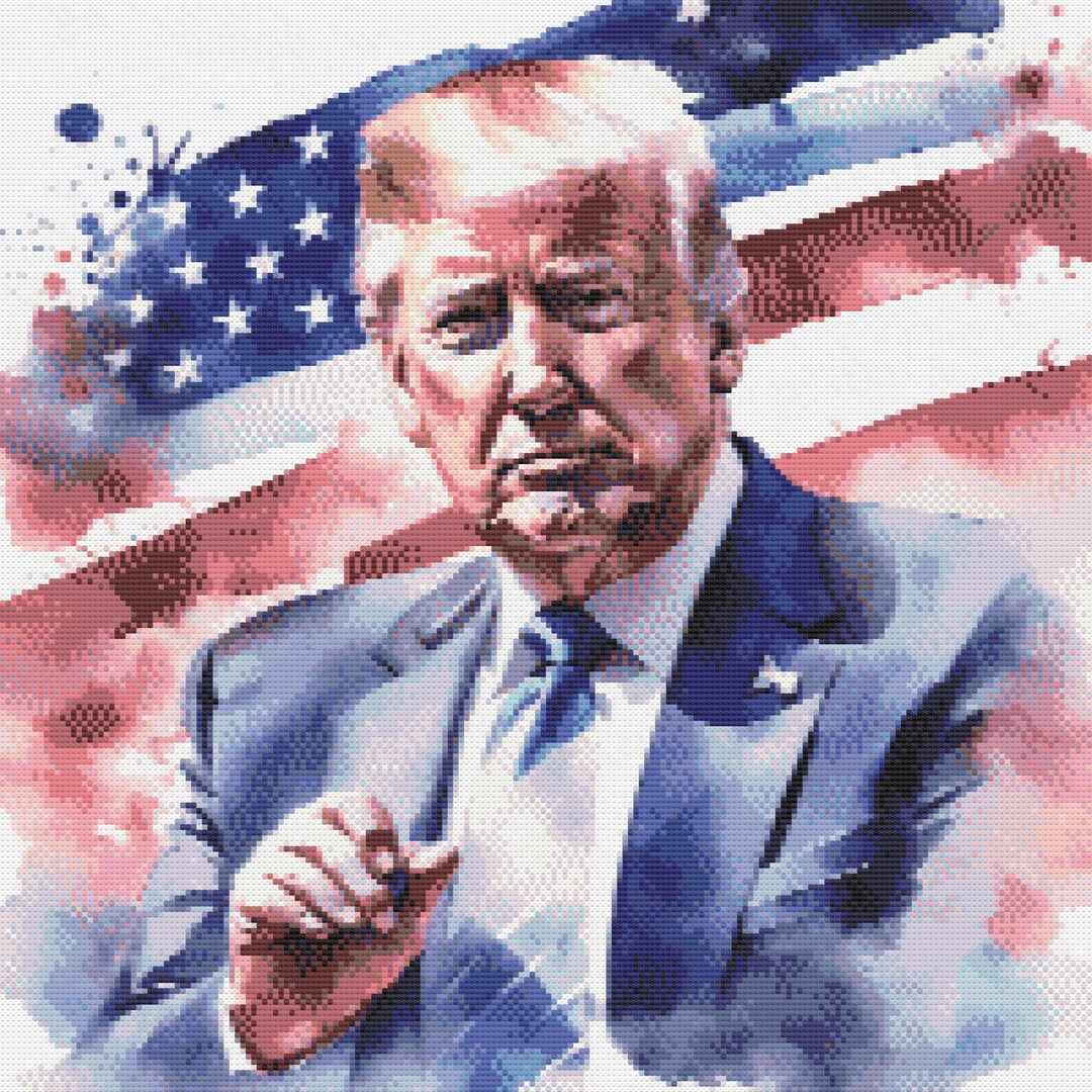 Modern MAGA Cross Stitch Pattern: Patriotic 40-count Design for Trump ...