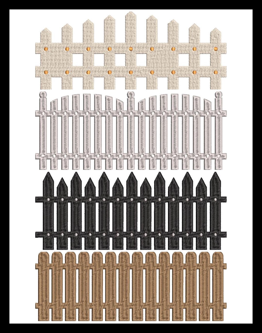 Garden Fence Embroidery Design Collection: Digital Patterns for Machine ...