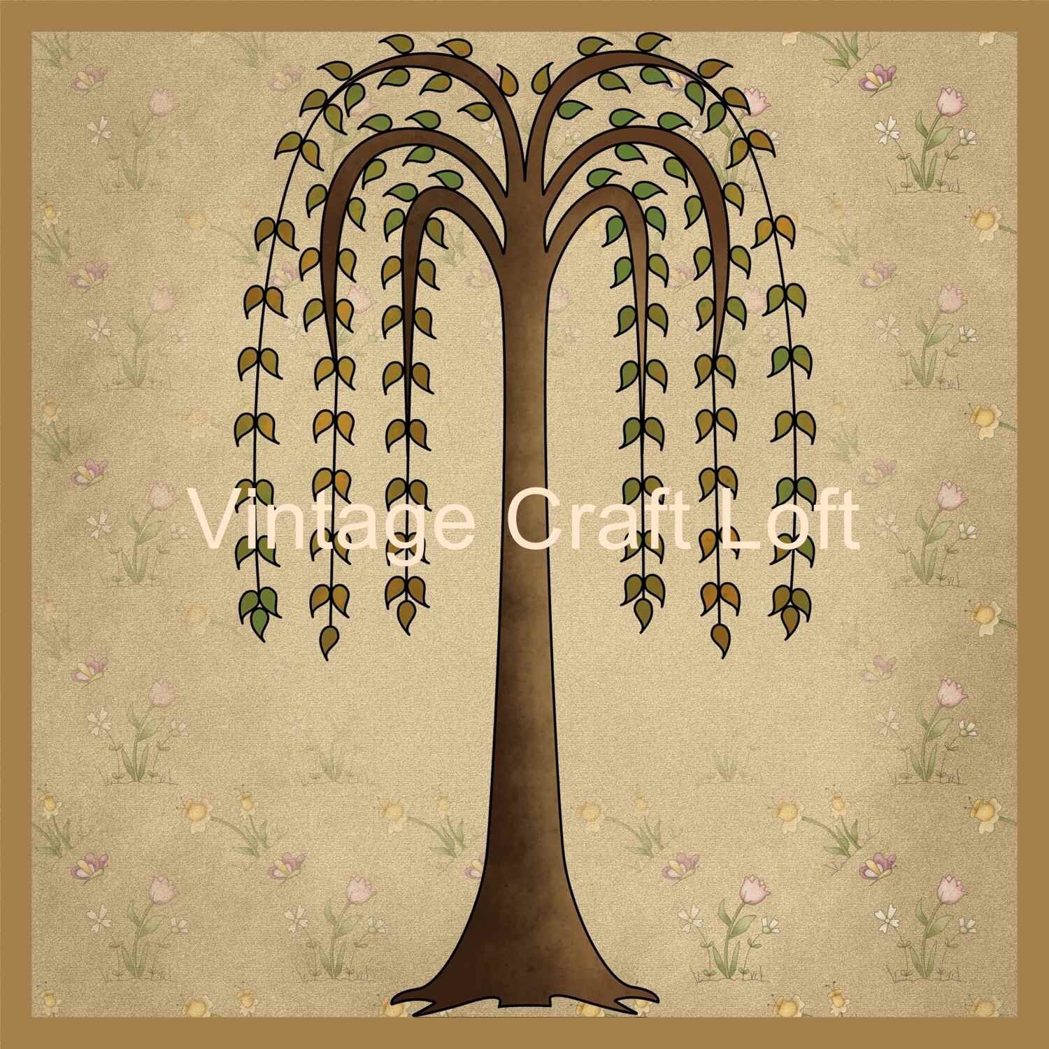 Printable Primitive Willow Tree Art INSTANT DIGITAL DOWNLOAD | Etsy