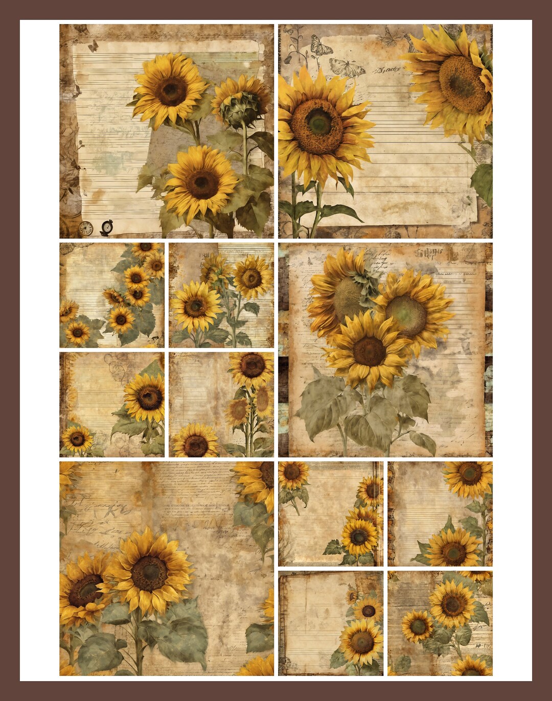 Vintage Journal Page Designs 17 - Etsy