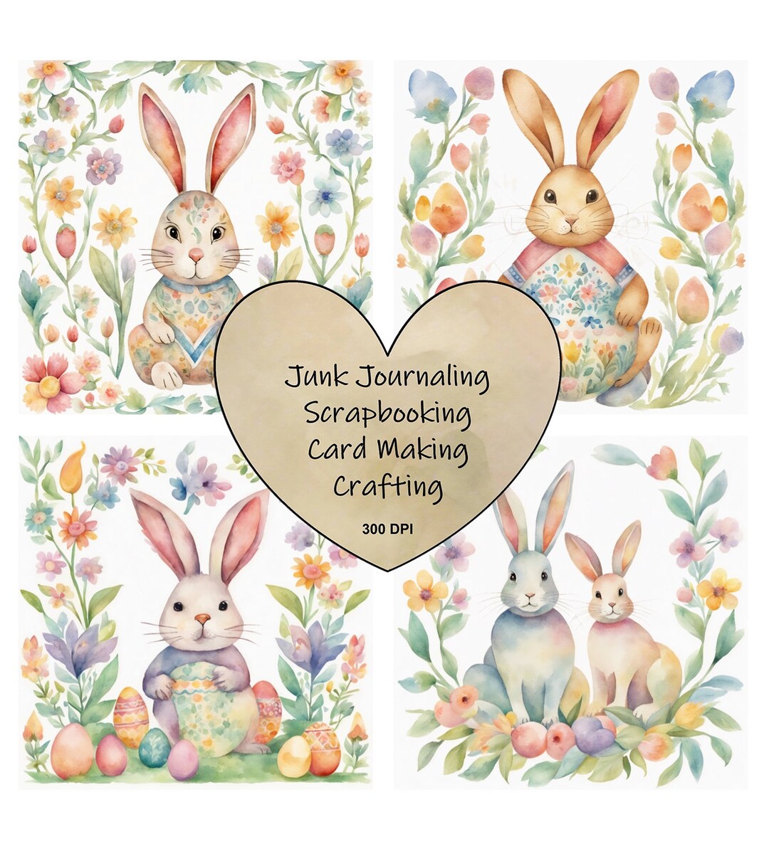 Watercolor Easter Theme Design Digital Graphics 1 - Etsy