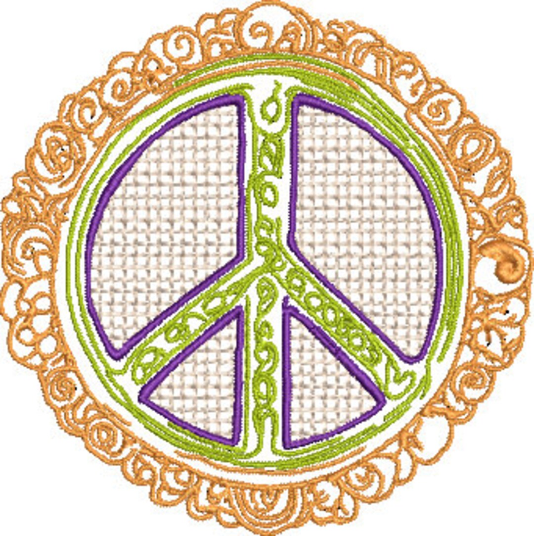 New Peace Sign Machine Embroidery Design 5 - Etsy