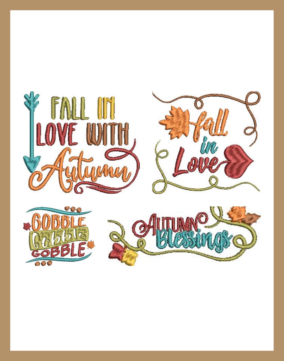 Autumn Embroidery Designs: Digital Bundle Seasonal Motifs for Machine ...