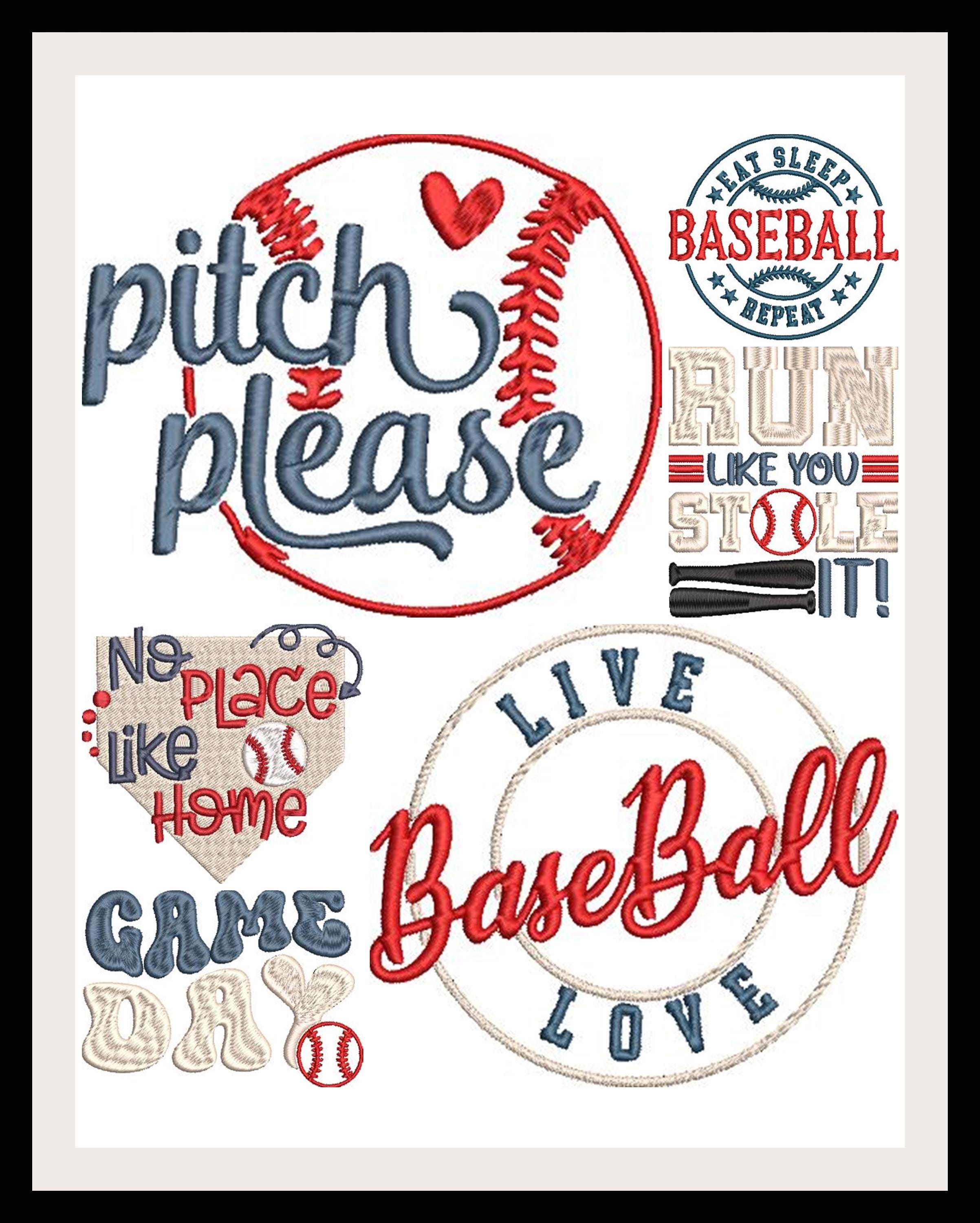 Baseball Embroidery Design Bundle: Digital Download for Sports-themed ...