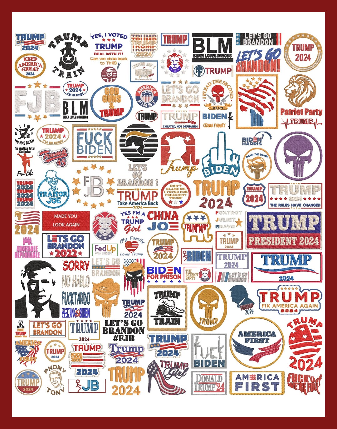 100 Piece Trump 2024 Machine Embroidery Designs - Etsy