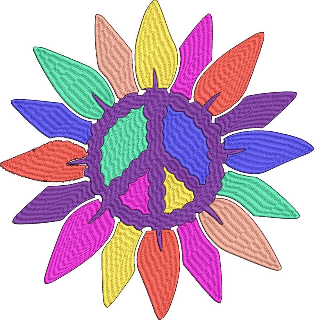Peace Sign Machine Embroidery Design - Etsy
