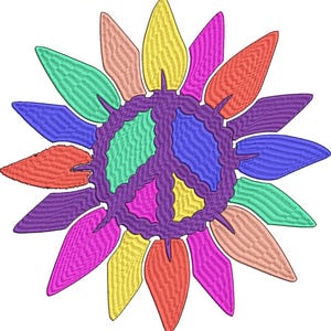 Peace Sign Machine Embroidery Design - Etsy