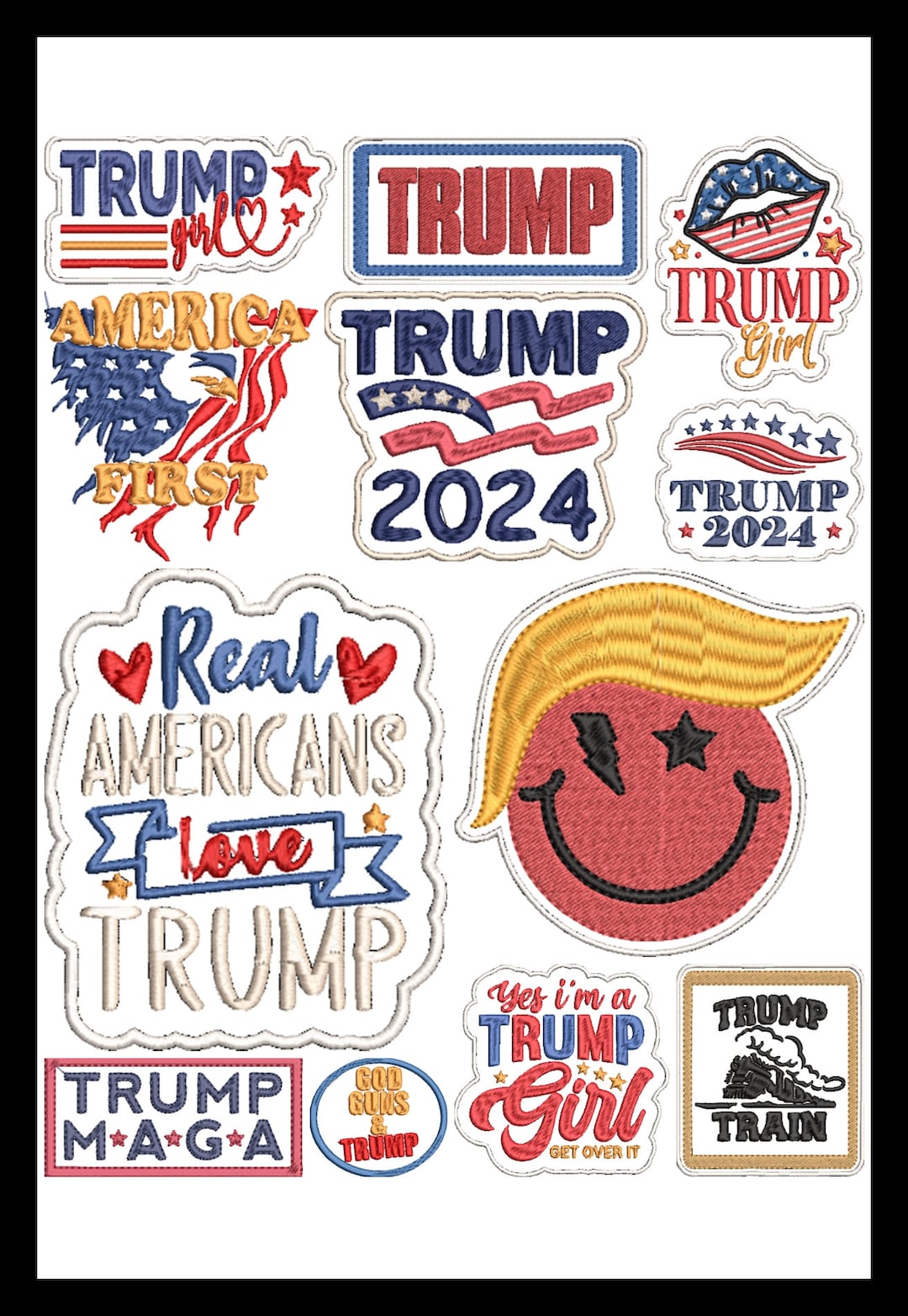 12 NEW Trump 2024 Machine Embroidery Designs Bundle 4 - Etsy