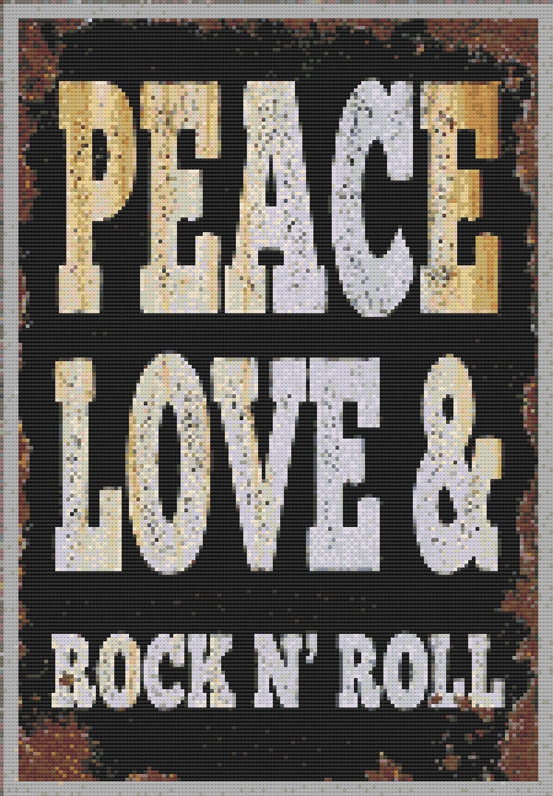 Vintage Rock Design Cross Stitch Pattern 3 - Etsy