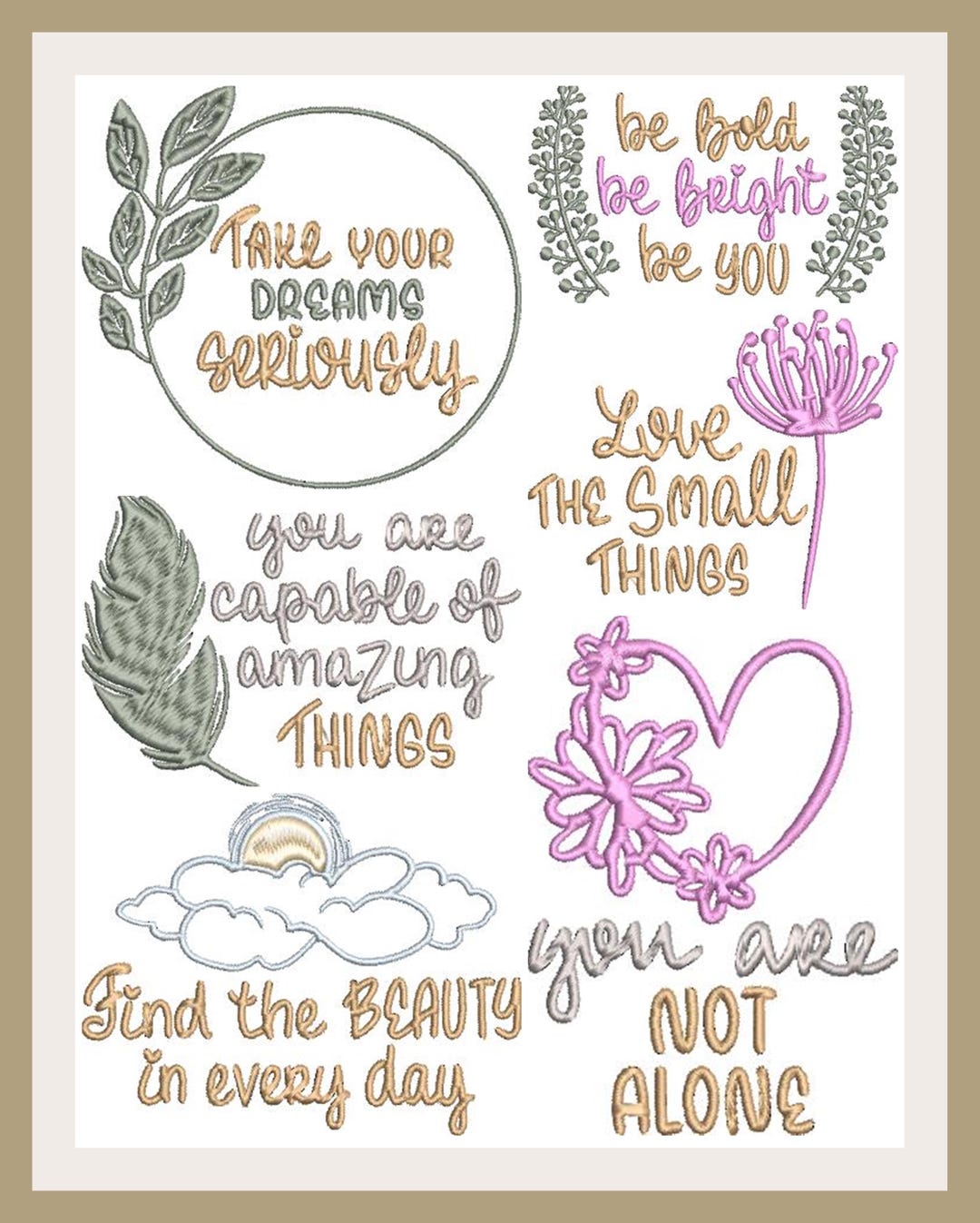 Inspirational Machine Embroidery Bundle: Digital Designs for Sewing ...