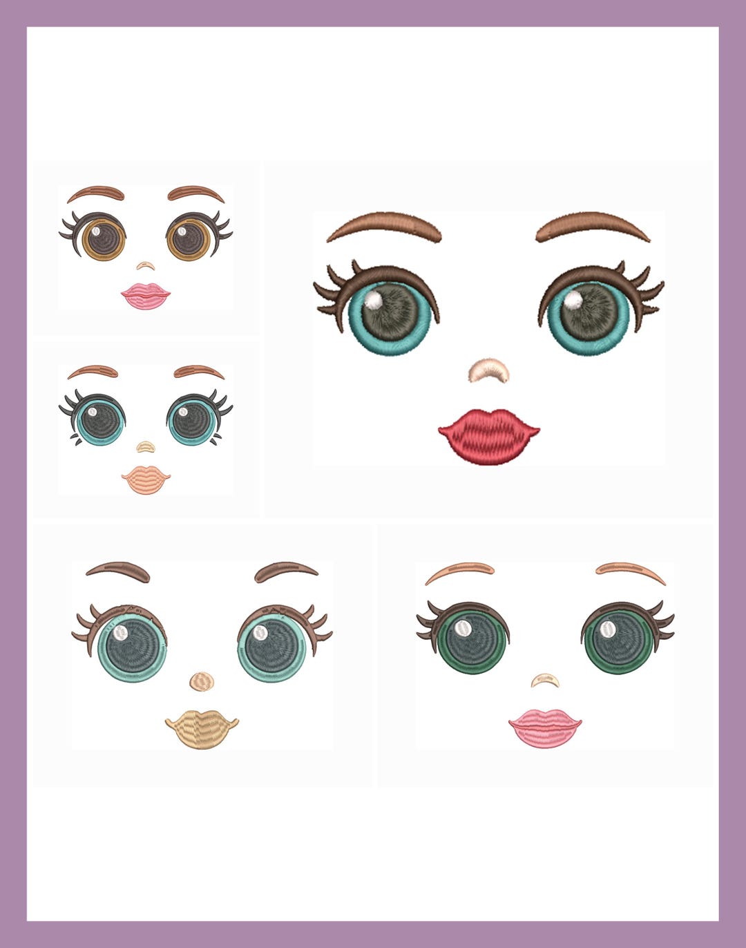 Doll Faces Embroidery Designs Digital Collection for Multiple Machine ...
