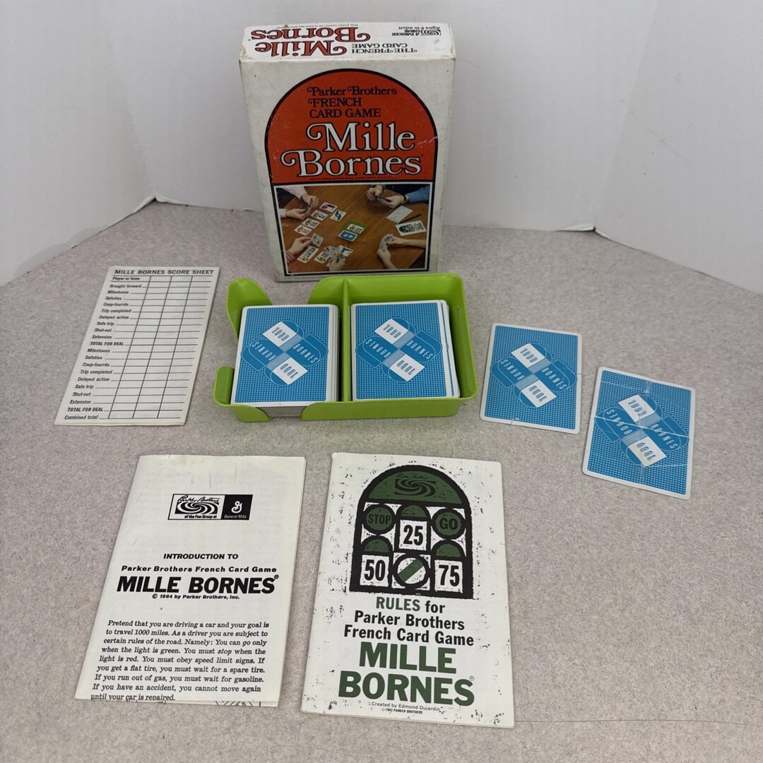 Vintage Parker Brothers French Card Game Millie Bornes 1971 COMPLETE - Etsy