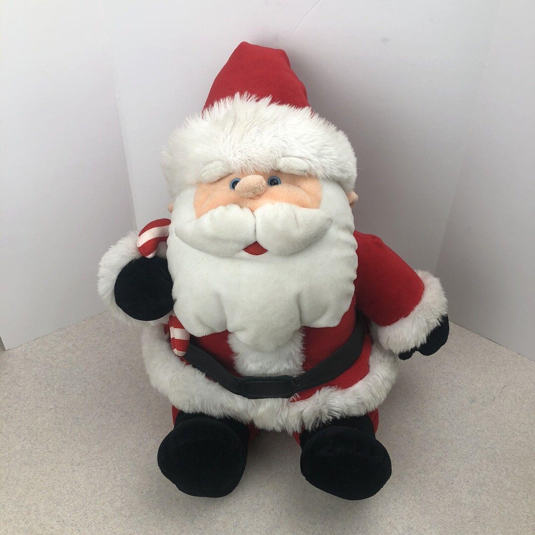 Vintage Large Santa Stuffins 1993 Plush 13 Tall Christmas Stuffed Toy ...