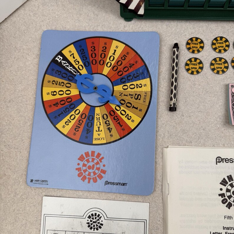 Vintage Wheel of Fortune 5th Edition Pressman 1991 Board Game Complete ...