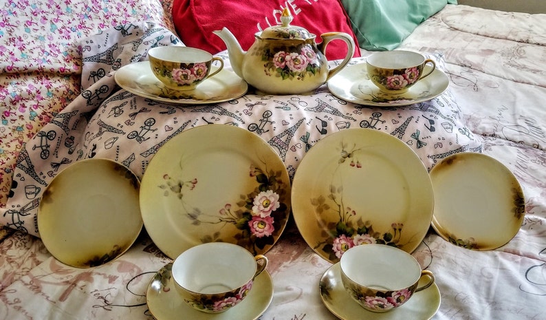 Noritake Morimura Tea Set 1900's-1920's Floral Pattern-stamped Made in ...