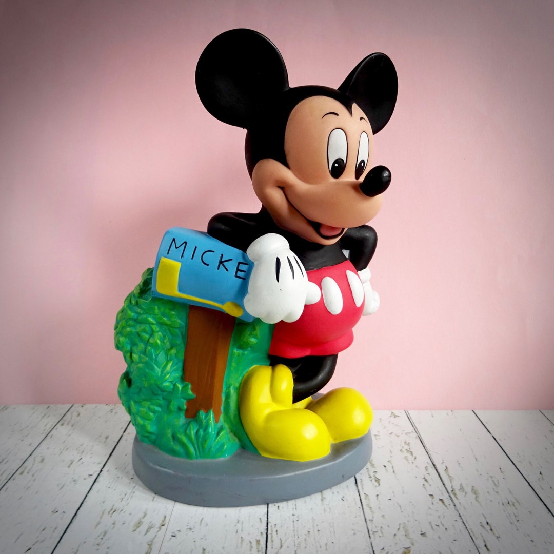 Vintage Mickey Mouse Money Box, Disney Figure, Piggy Bank, Classic ...