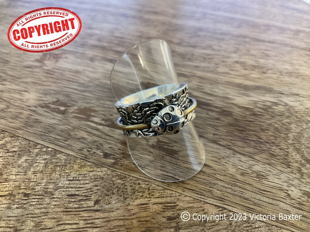 Ladybird Spinner Ring Sterling Silver Jewellery Worry Ring - Etsy