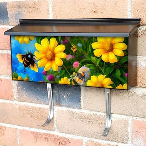 Butterflies and Bees Townhouse Magnetic Mailbox Cover for Wall Mounted ...