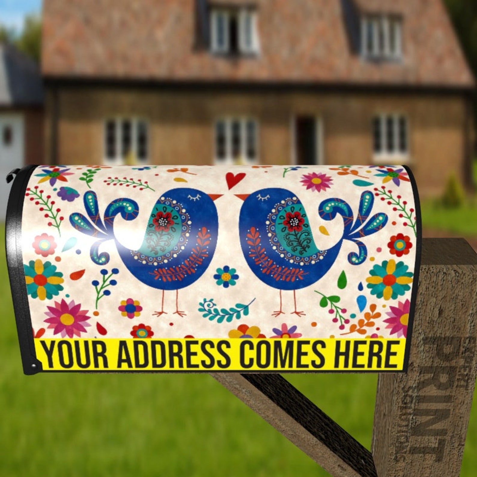 Bohemian Folk Art Pattern With a Birds and Flowers Decorative - Etsy