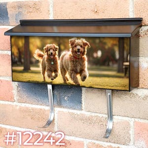 Dog Townhouse Magnetic Mailbox Cover for Wall Mounted Ranch Mailboxes ...