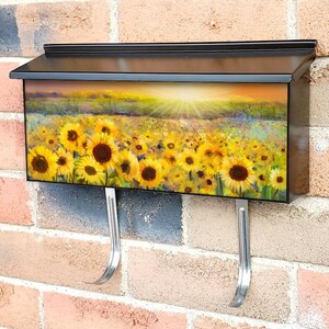 Sunflower Townhouse Magnetic Mailbox Cover for Wall Mounted Ranch ...