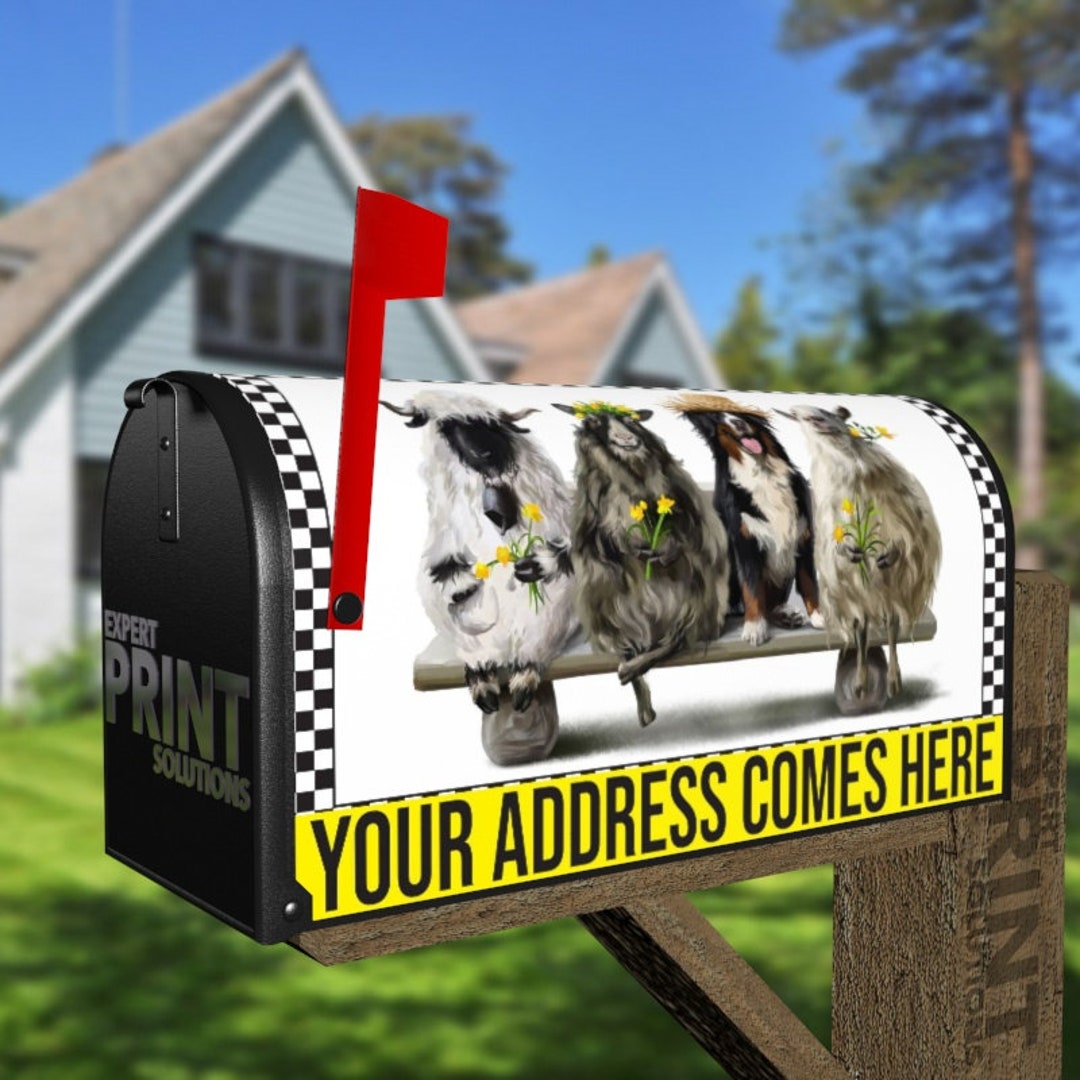 The Shepherd and His Three Sheep Decorative Curbside Farm Mailbox Cover ...