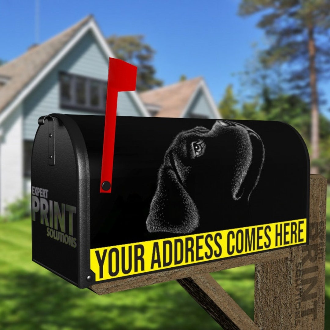 Black Labrador Face Decorative Curbside Farm Mailbox Cover Rural Magnet ...