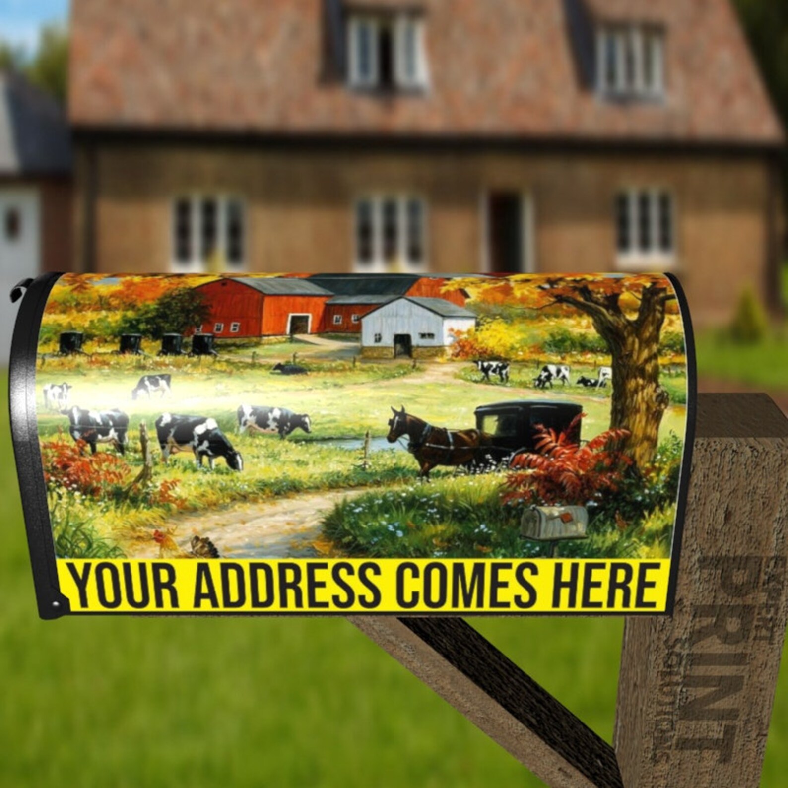 Old Farmhouse and Animals Decorative Curbside Farm Mailbox - Etsy