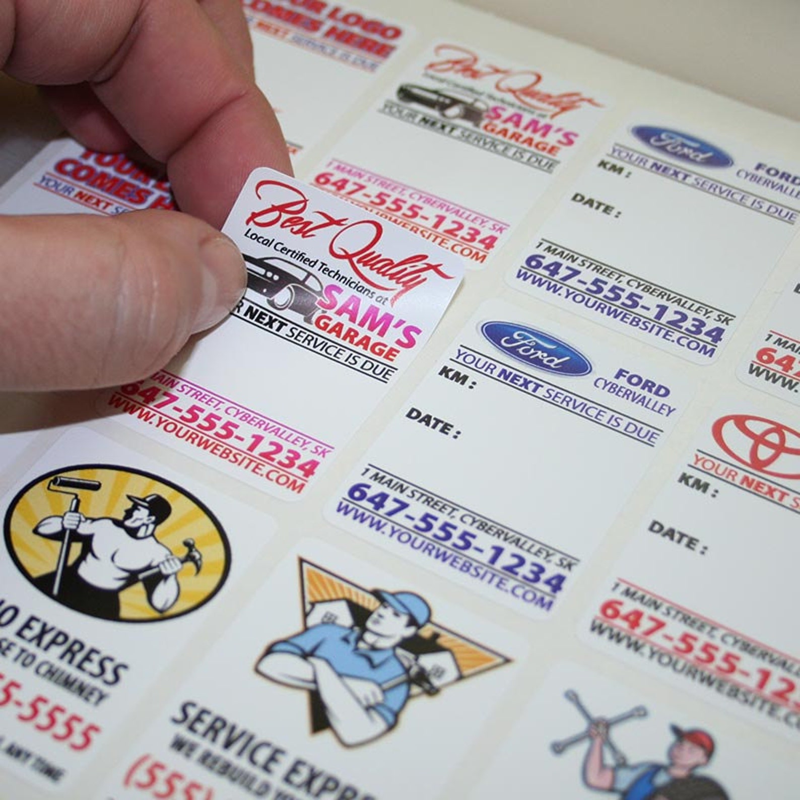 Custom Full Color Oil Change Service Stickers, Rotation, Re-torque ...